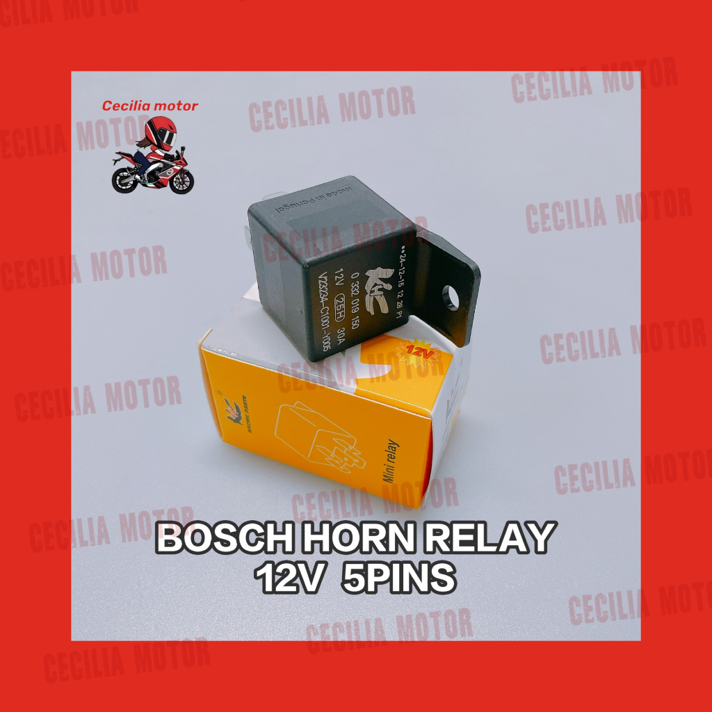 Motorcycle Bosch Relay Universal 12V 30A 5pin Heavy Duty Horn Mini ...