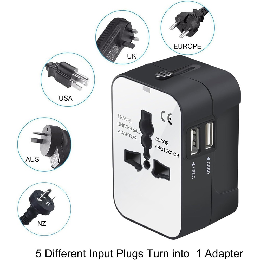 5 in 1 Travel Plug Adapter Global Universal Conversion Socket Travel ...