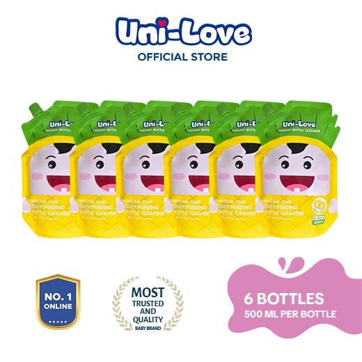 Uni-Love Baby Bottle Cleanser 500ml (Pineapple Scent) Pack of 6 ...