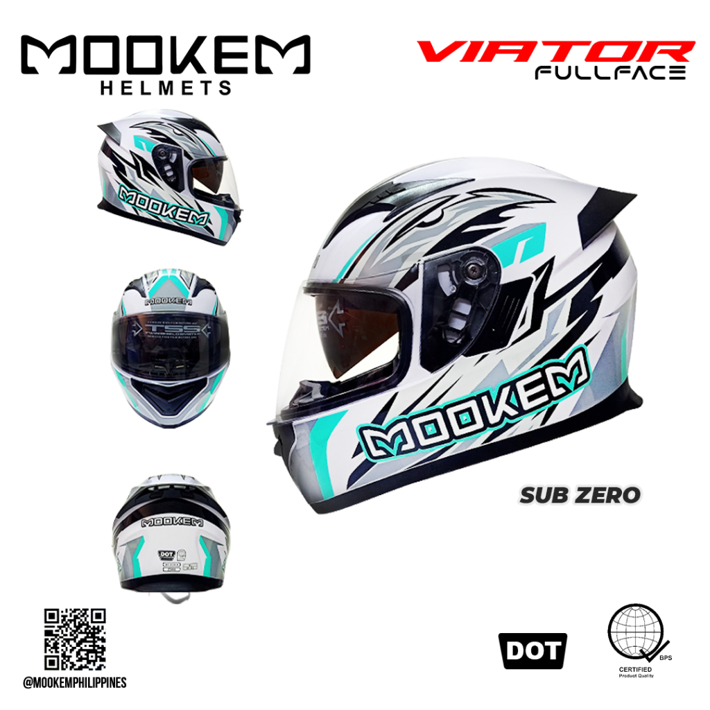 Mookem Helmet Z006 Viator Sub Zero Full Face Dual Visor Helmet with ...
