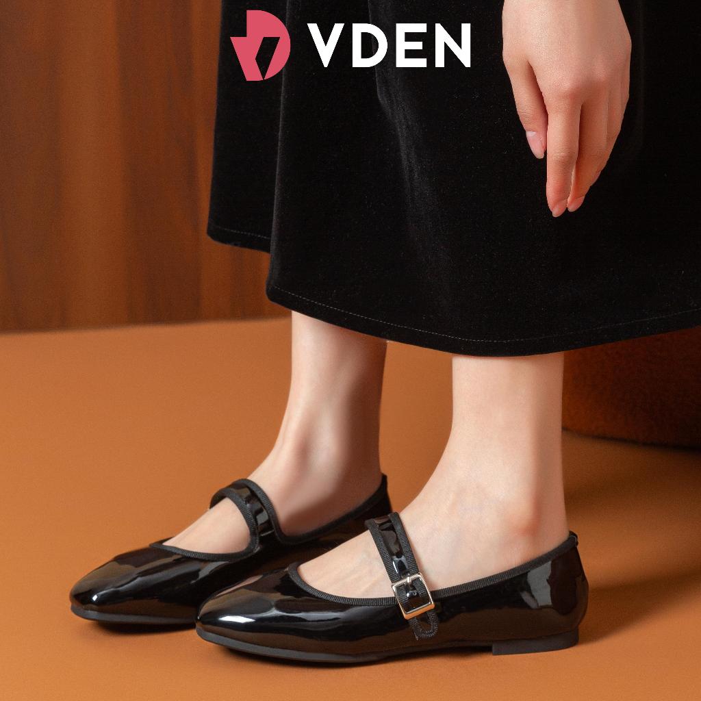VDEN Women's Flats Classy Square Toe Solid Classic Mary Jane Ballet ...
