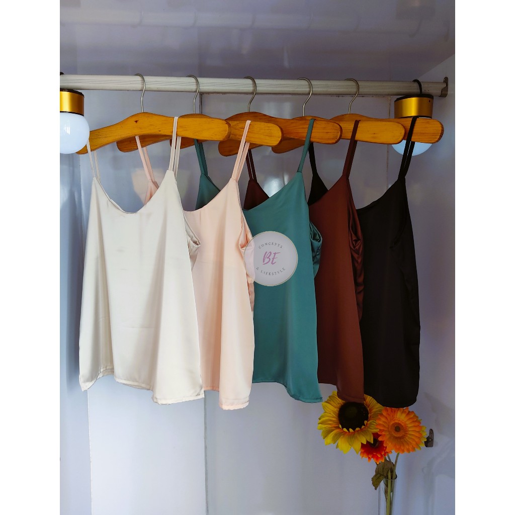 (BE Concepts & Lifestyle) Women’s Silky Cool Spaghetti Strap Silk Satin ...