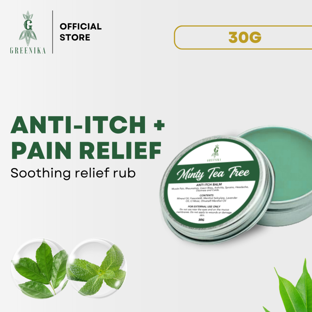 Greenika Mint Tea Tree Balm Quick Relief Pain Rub For Headache Motion ...