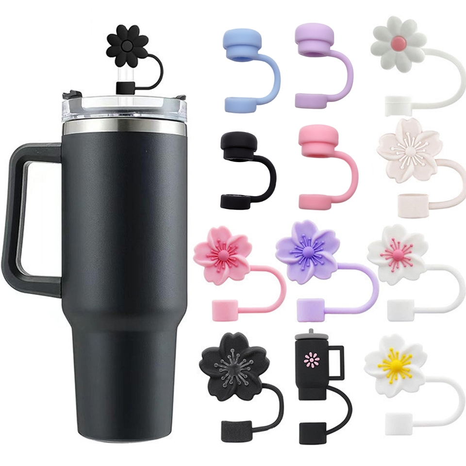 Flower Straw Covers Toppers for Stanley Cups 30&40 Oz Reusable Straw ...