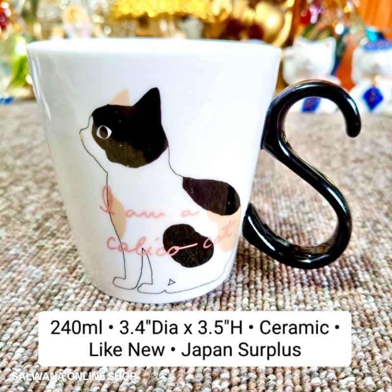 CALICO CAT CERAMIC MUG 240ML • JAPAN SURPLUS | Shopee Philippines