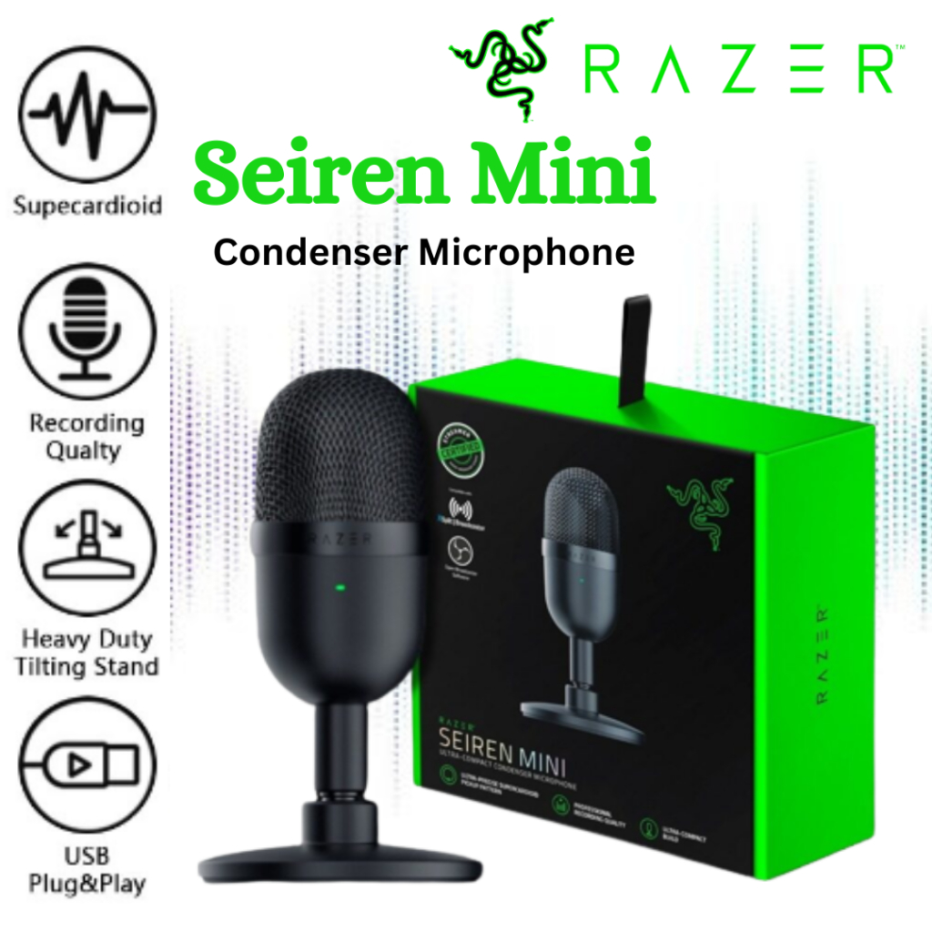 Razer Seiren Mini Mic Ultra-compact Portable Mini Bluetooth Microphone ...