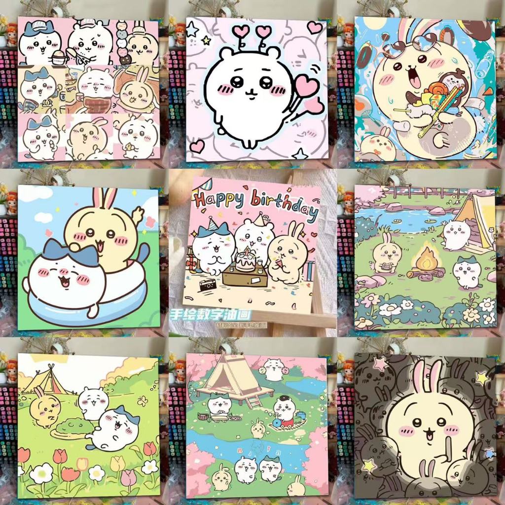 Chiikawa children's digital oil painting 20*20cm DIY coloring oil ...