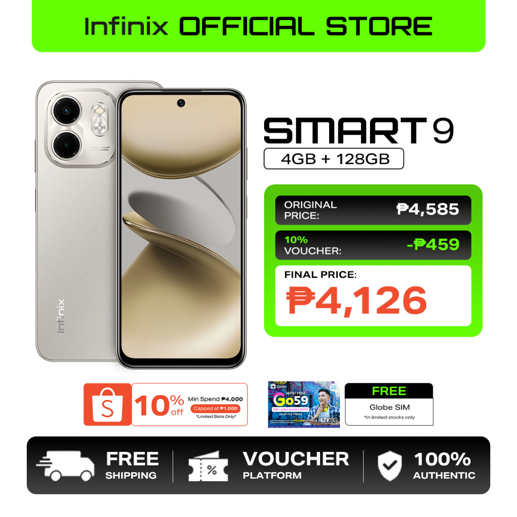 Infinix Smart 9, 128GB+8GB（4GB+4GB) MTK G81, 120Hz Display, (1 year local warranty) | Shopee ...