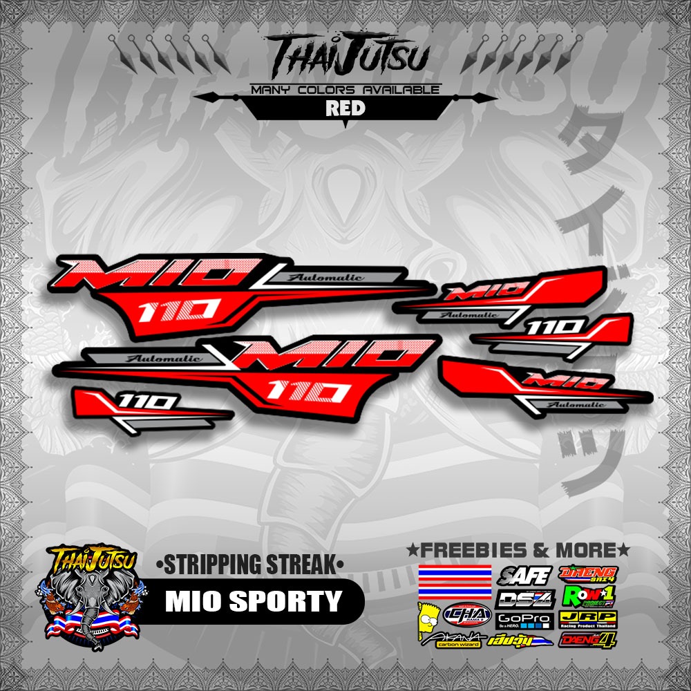 MIO SPORTY THAI CONCEPT STICKER DECALS ( STRIPPING STREAK ...