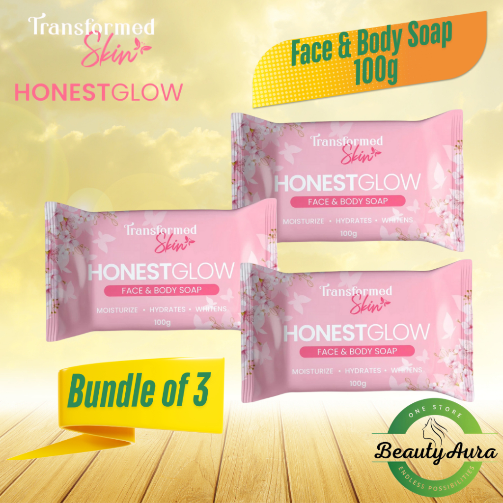 Honest Glow Glass Skin Soap [BUNDLE OF 3] 80grams Face and Body Soap ...