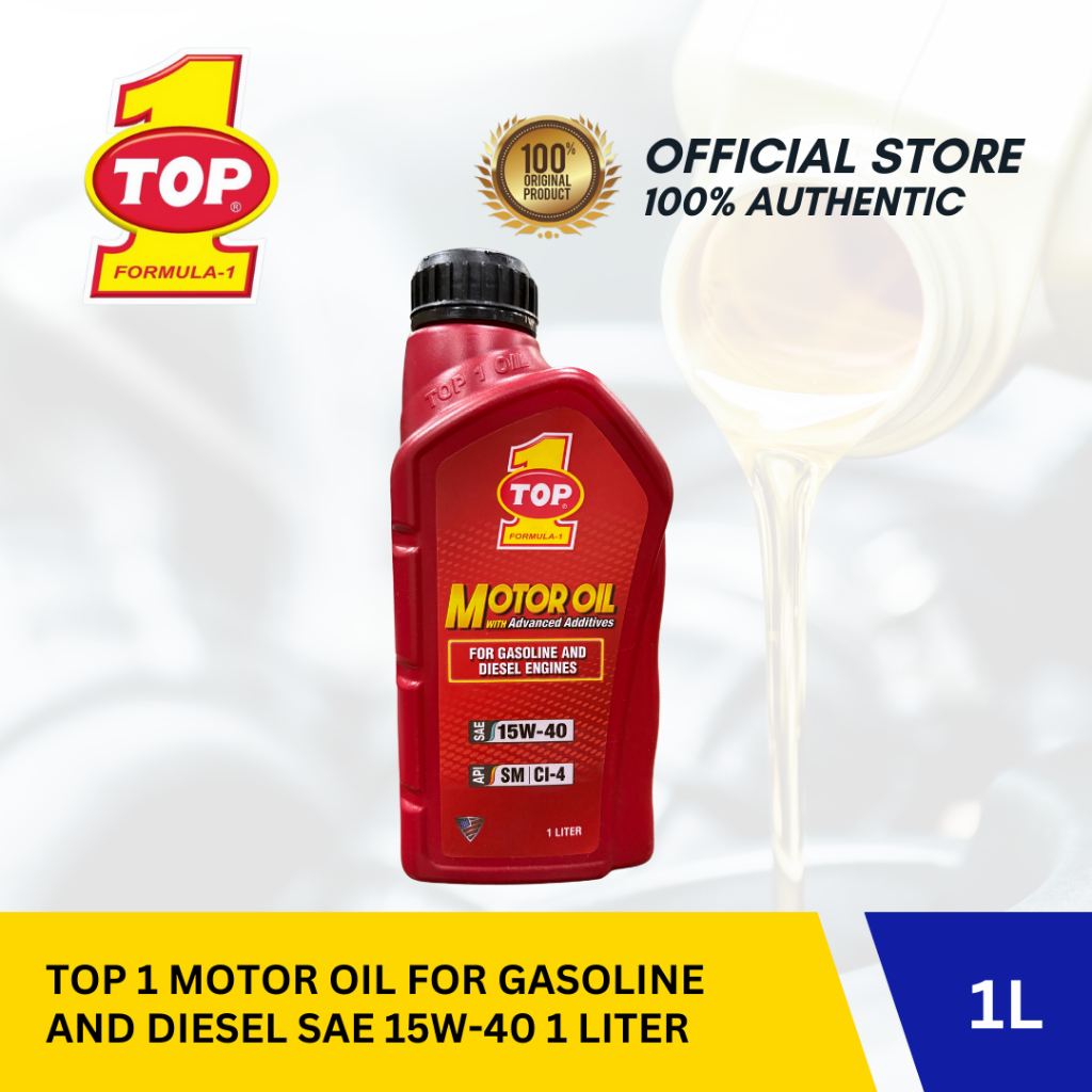Top 1 Motor Oil w/ Advanced Additive for Gasoline and Diesel SAE 15w-40 ...