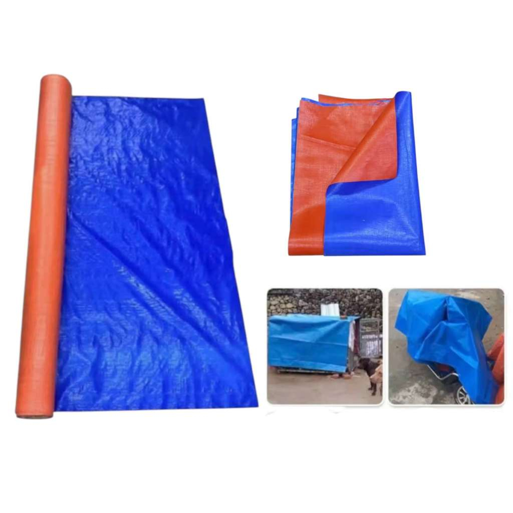 Sakolin trapal 8feet/2feet black/blue orange water proof for cover ...