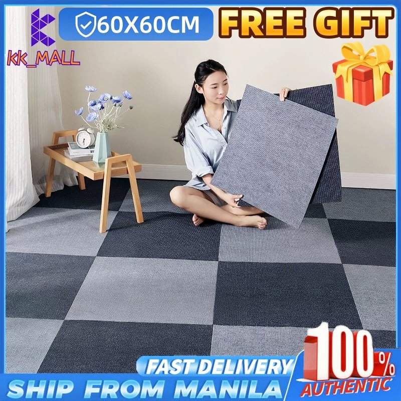 60x60cm Self-Adhesive Carpet Tile Non-slip Floor Sticker Square For ...