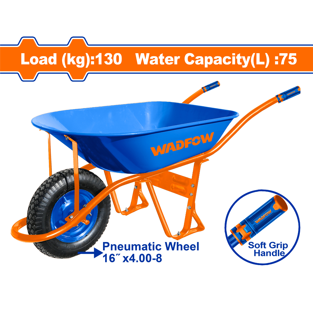 Buildmate x WADFOW Wheel Barrow 150KG Pneumatic Wheel Garden Cart ...