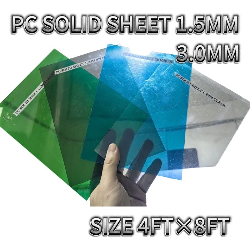 [New]PC polycarbonate Solid Sheet Size (4FTx 8FT)Fixed size | Shopee ...