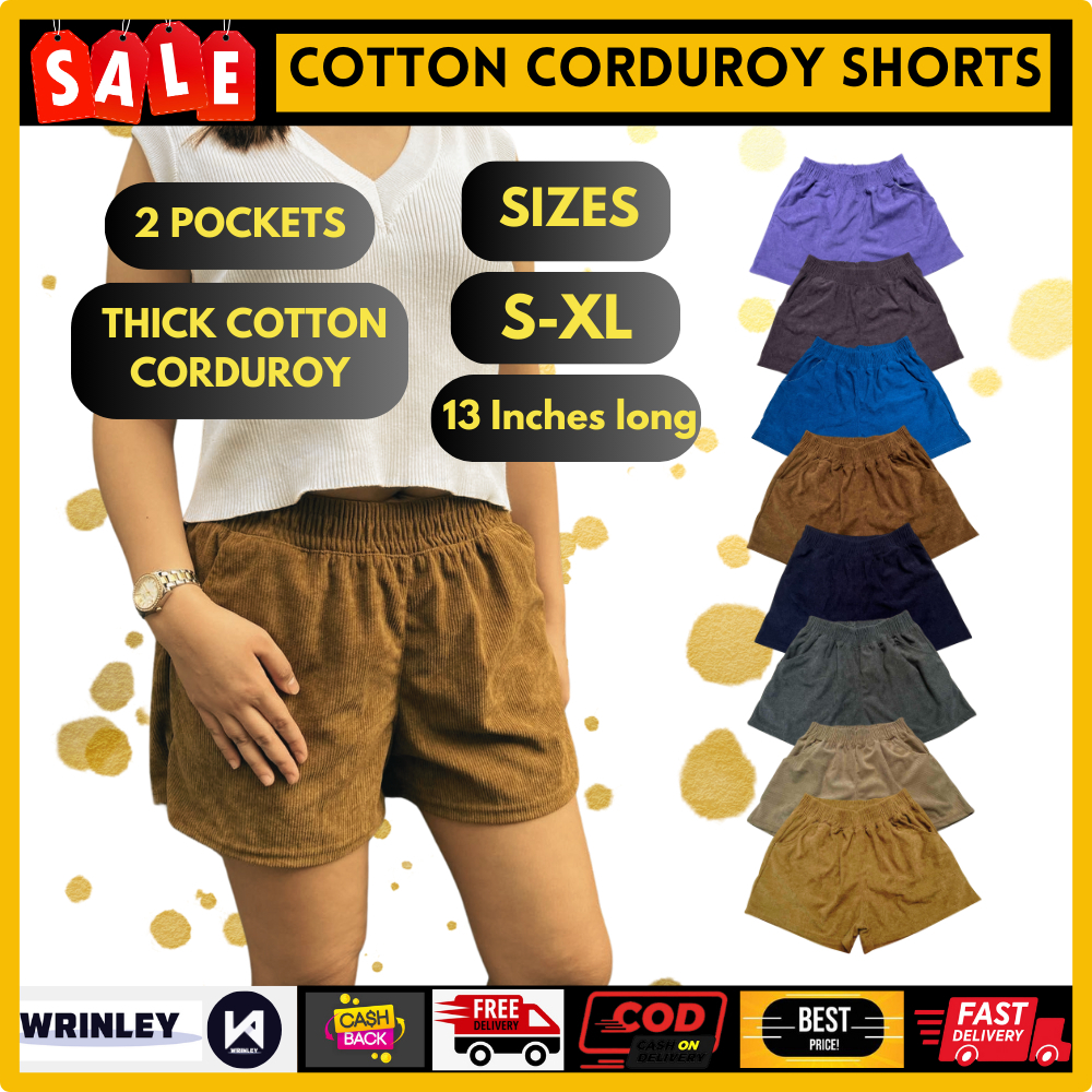 Chic Cotton Corduroy Casual Shorts: Above-the-Knee Summer Stylish and ...