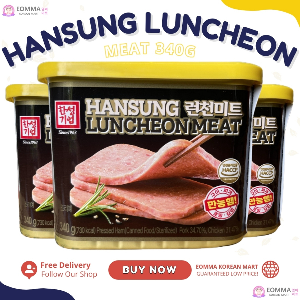 1 BOX HANSUNG LUNCHEON MEAT 340G 24PCS ORIGINAL FDA APPROVED | Shopee ...