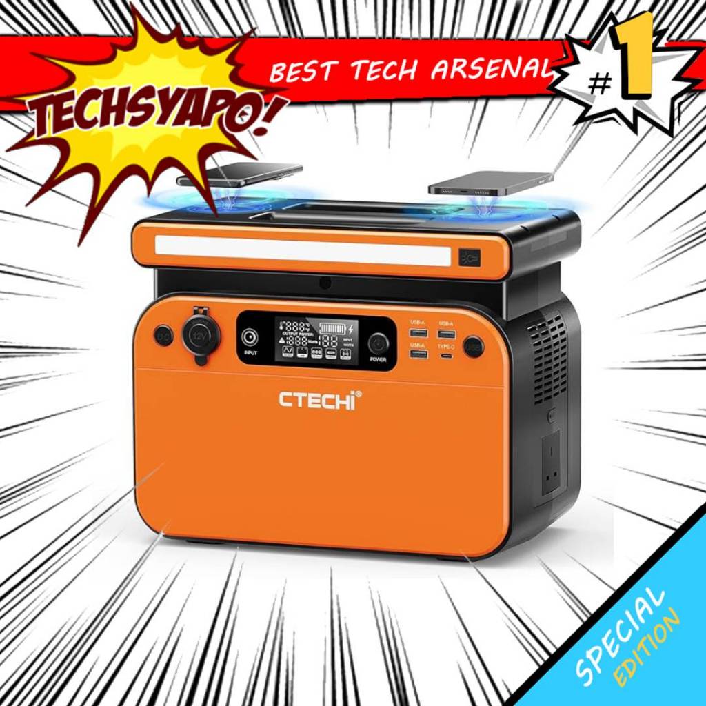 CTECHi Portable Power Station 500W, 518Wh Outdoor Solar Generator with ...