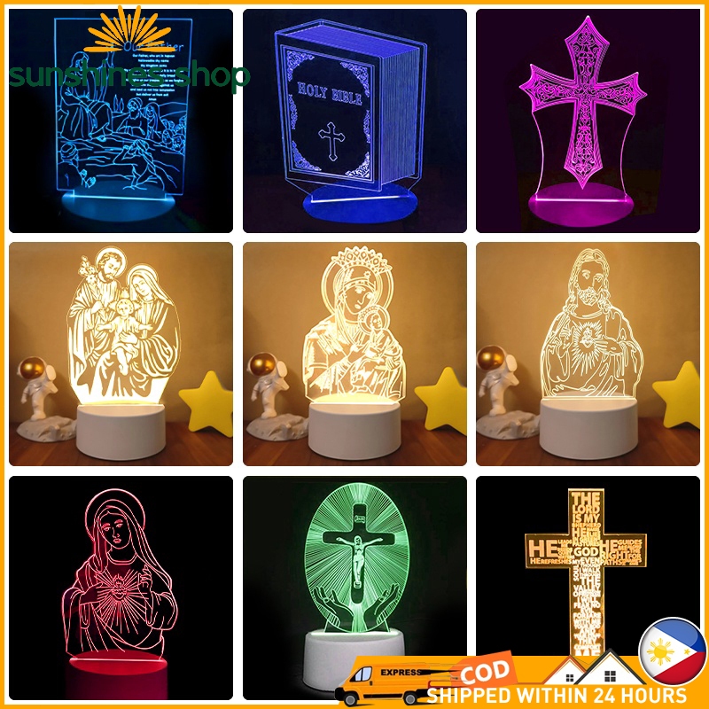 3D Acrylic God Decorative Desktop Lamp Religion Design Led Night Light ...