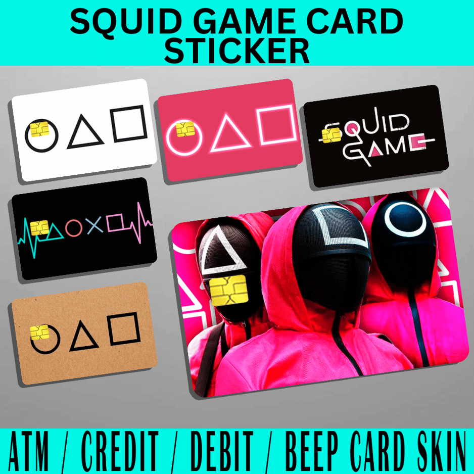 SQUID GAME Skin Card Sticker - Vinyl Matte Laminated Waterproof Scratch ...
