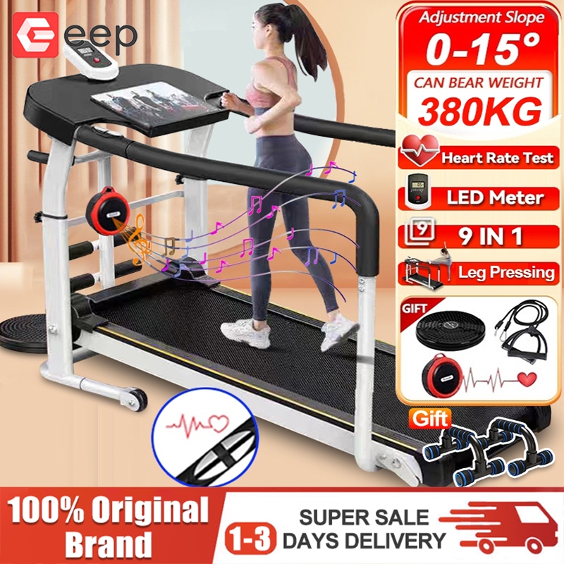 【COD&Stock】luxury treadmill With Heart Rate Test Walk Pad mechanical ...