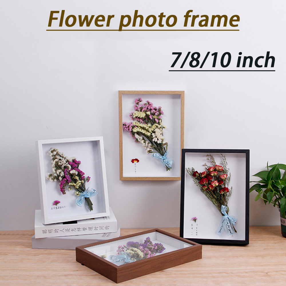 Dried flower frame picture shadow box frame flower preservation wooden ...