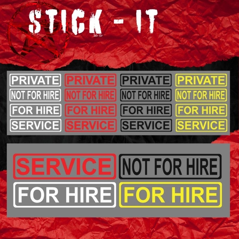 NOT FOR HIRE | FOR HIRE | PRIVATE | SERVICE Sticker | Shopee Philippines