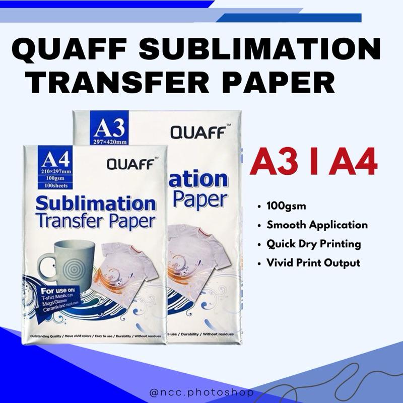 Quaff A3/A4 Sublimation Transfer Paper 100gsm | Shopee Philippines