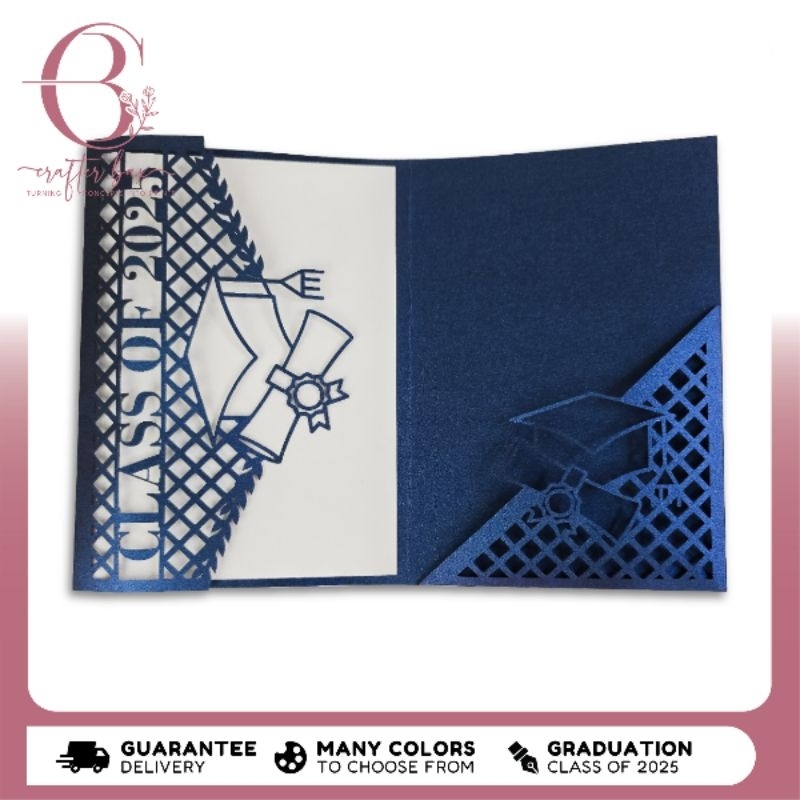 Lasercut Die Cut Graduation Class of 2025 5x7 5R Trifold Invitation ...