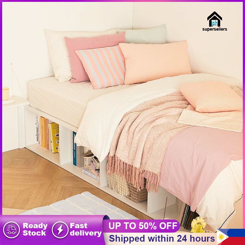 Solid wood bed storage bed frame single bed frame bookcase 4 ...