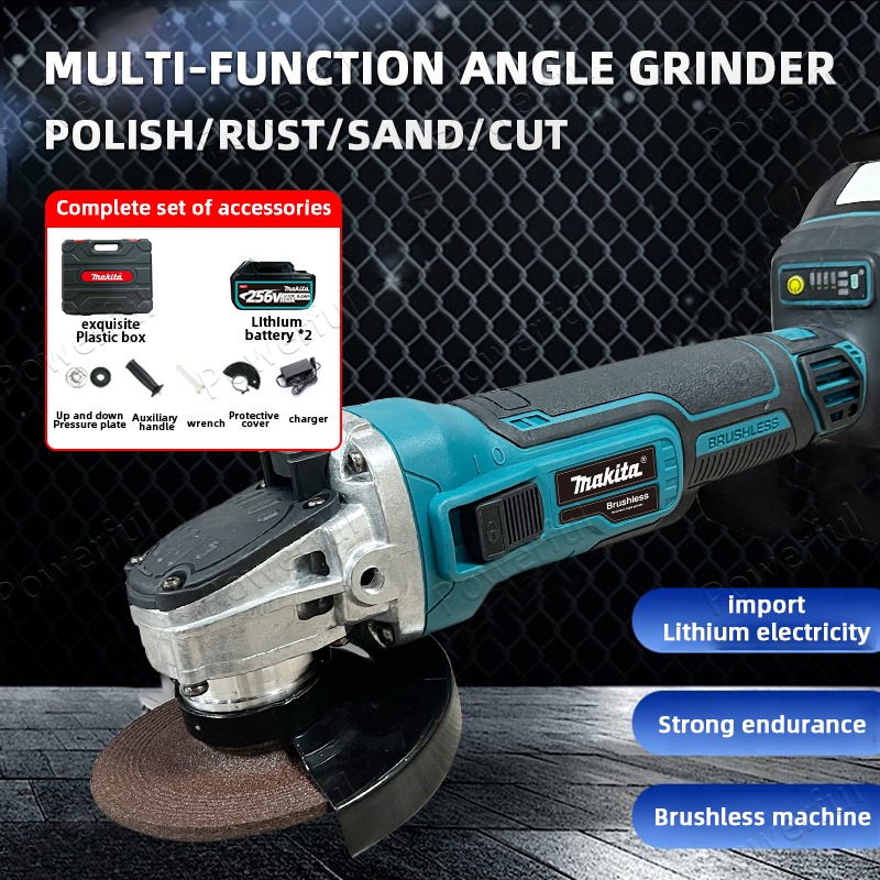 256V Cordless Angle Grinder cutting rechargeable Battery wireless ...