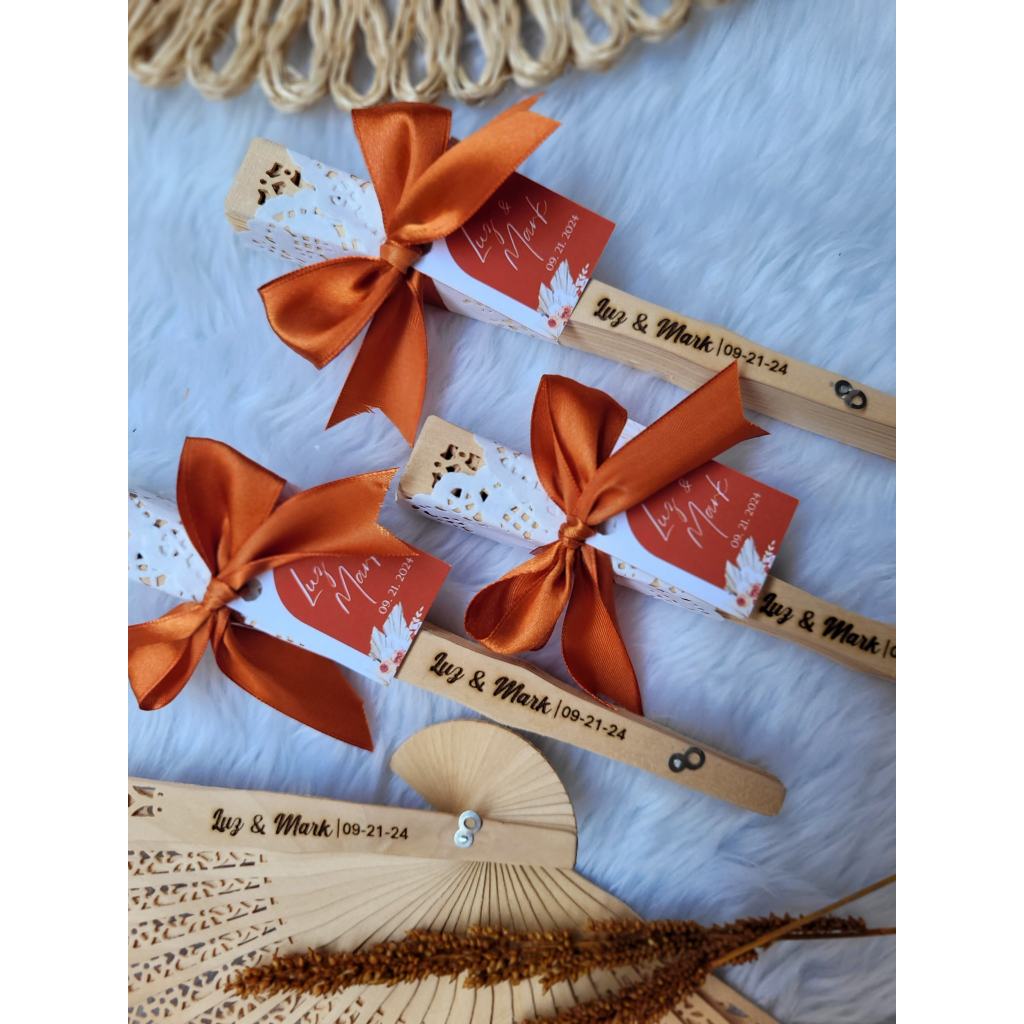 PERSONALIZED WOODEN FAN FOR GIVEAWAYS & SOUVENIRS | Shopee Philippines