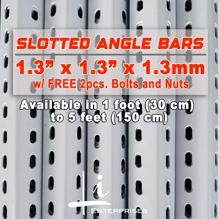 SLOTTED ANGLE BARS with FREE BOLTS and NUTS - 1.3" x 1.3" x 1.3mm ...