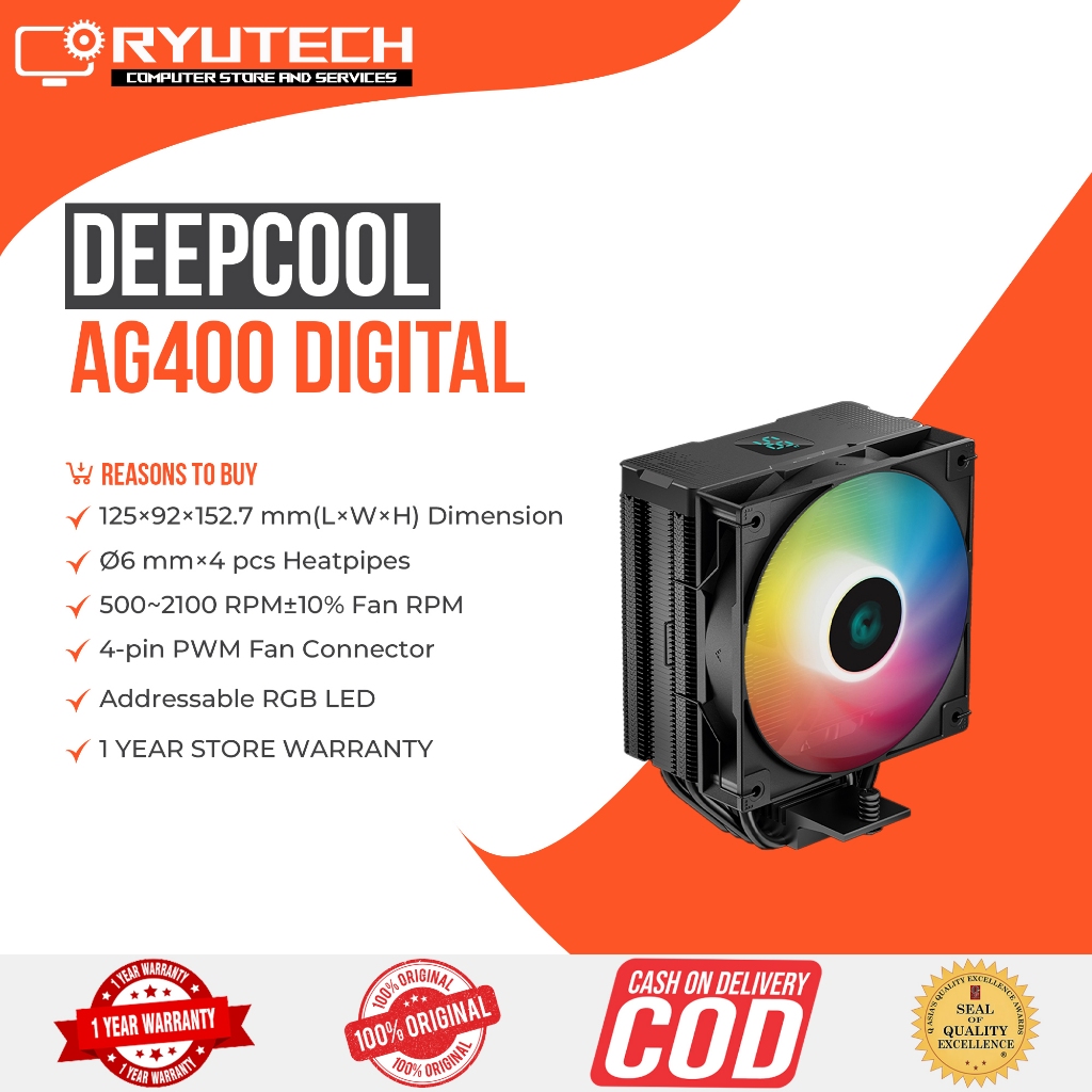 DEEPCOOL AG400 DIGITAL BK - Addressable RGB Led | Shopee Philippines
