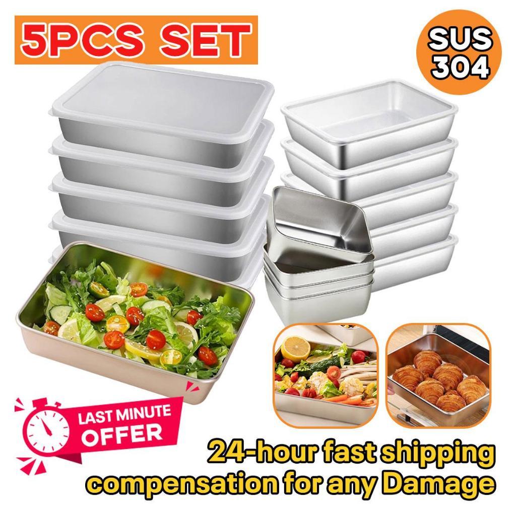 【COD】304 Stainless Steel Storage Box, Kitchen Food Storage Container ...