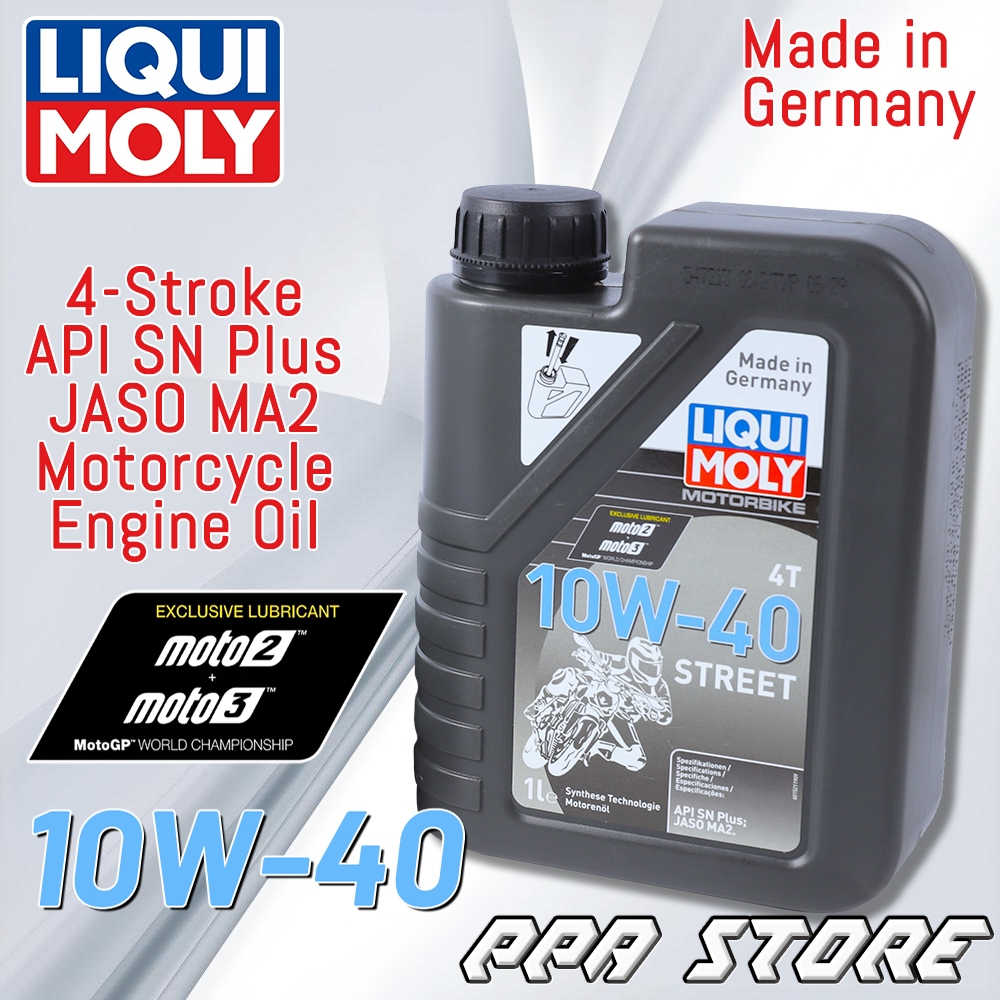 LIQUI MOLY Genuine 10W40 SN Plus Fully Synthetic 4T 1L Engine Oil for ...