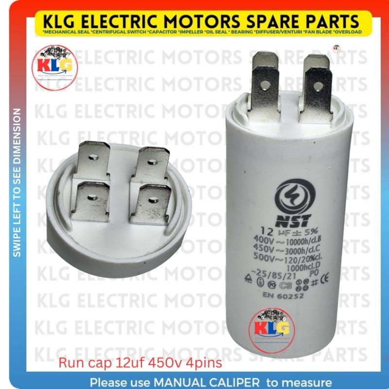 Run capacitor 12uf 450v 4pins | water pump parts | Shopee Philippines