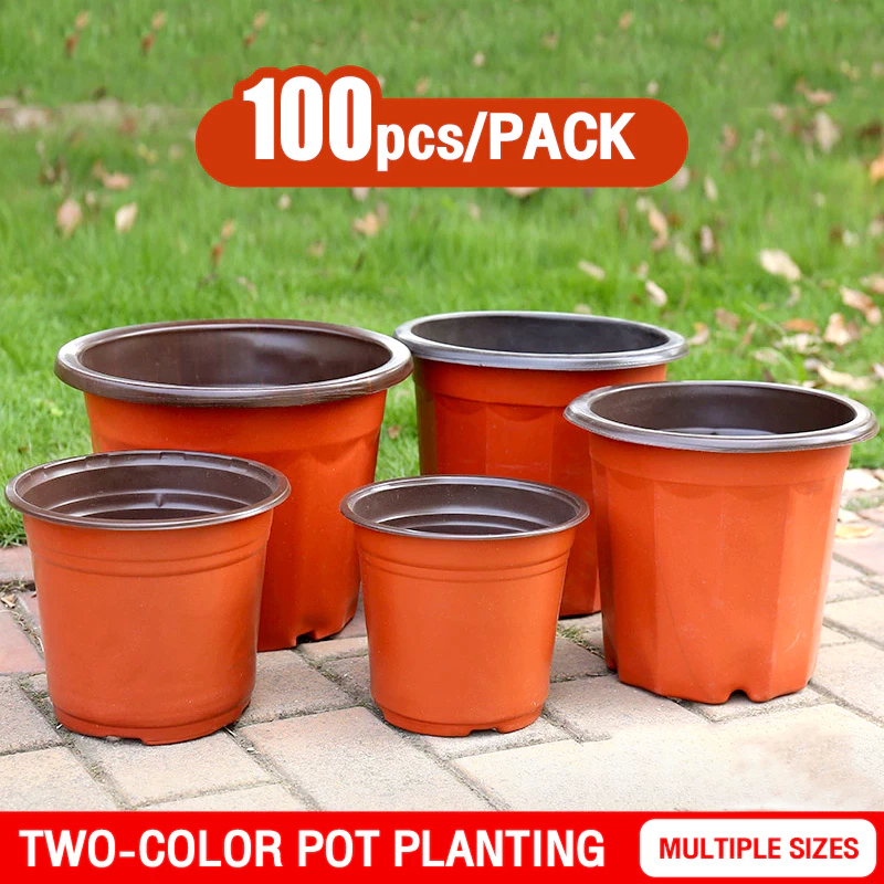 ⭕Wholesale⭕100Pcs/Set Flower Pot Plastic Plant Pots Desktop Potted Soft ...