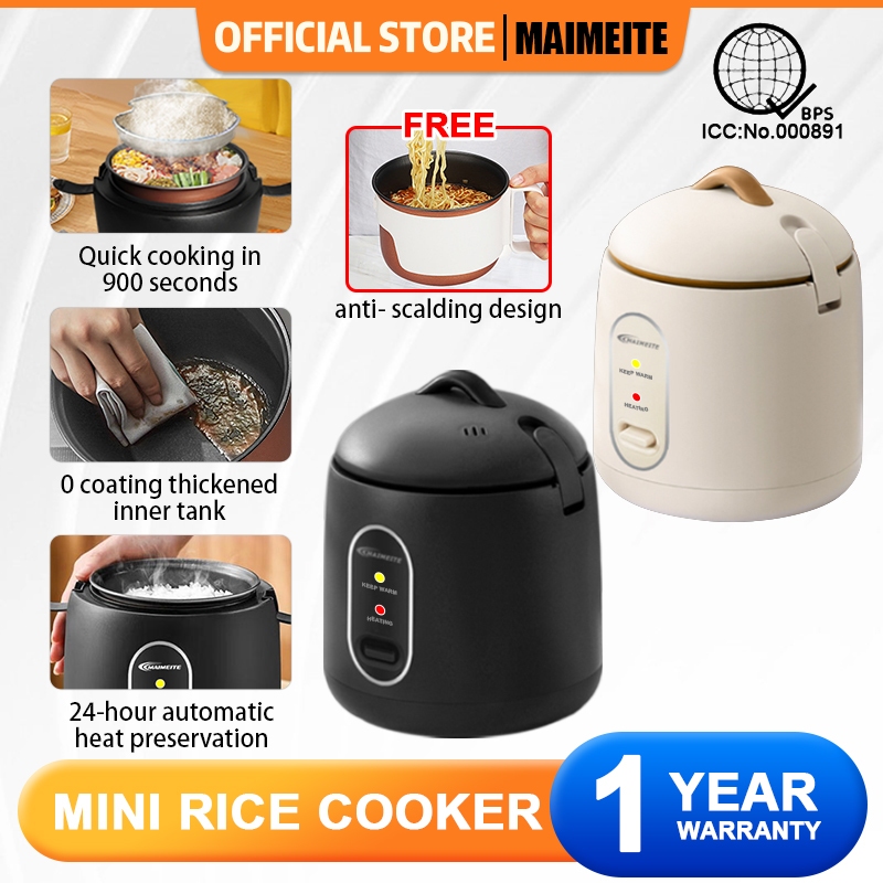 Maimeite 1.2L/2L mini rice cooker with steamer non-stick pot multi ...