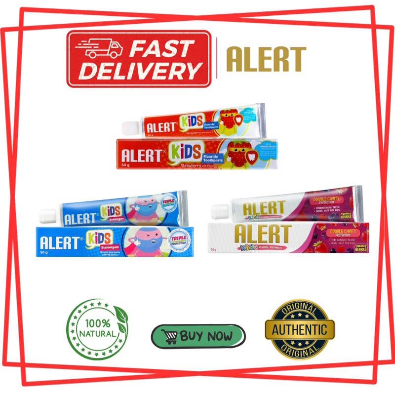 Alert Kids Toothpaste yummy berries, bubblegum, strawberry flavor 100% ...