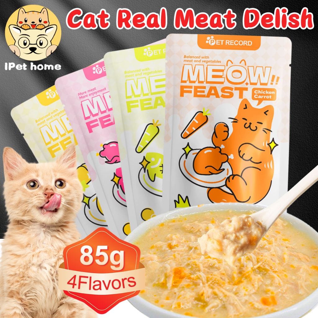 【PET RECORD】Pet Cat Treat Cat food Cat Kitten Snacks Cat Wet Food Real ...