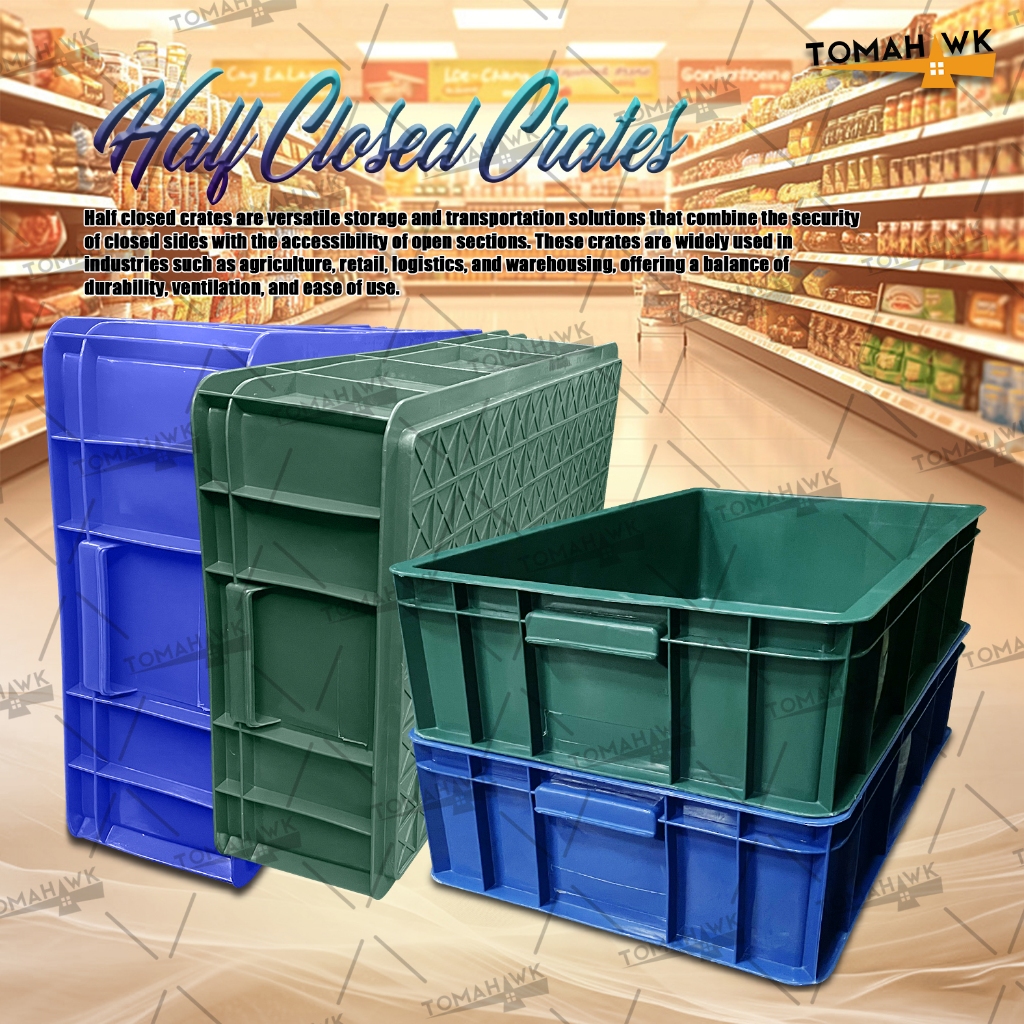 TOMAHAWK PLASTIC HALF CLOSED CRATES (SOLID MULTI-PURPOSE CRATE ...