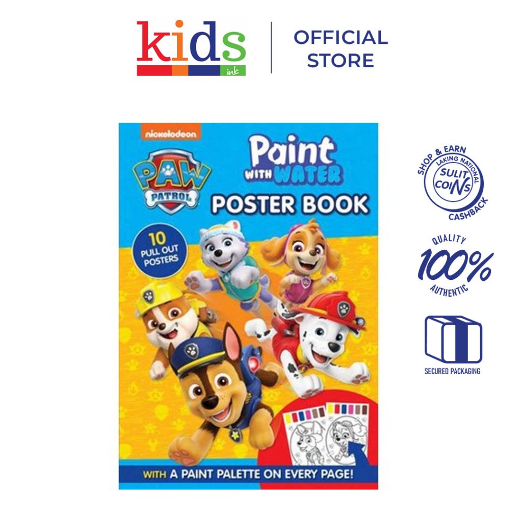 PAW PATROL PAINT WITH WATER POSTER BOOK TRADEPAPER - Kids Ink | Shopee ...