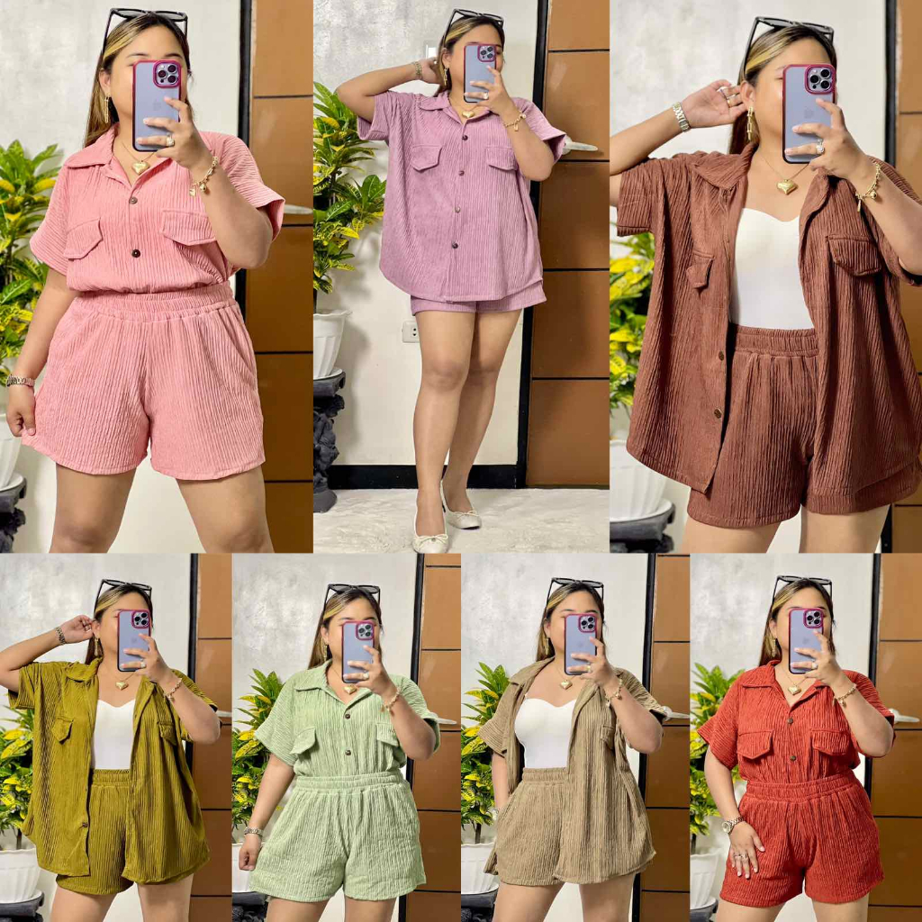 PLUS SIZE KATIE BARK CREPE SET TOP AND SHORT MEDIUM TO 3XL BY ...