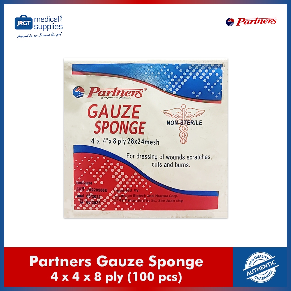 Partners Gauze Sponge 8-Ply 4x4 Non-Sterile Wound Care Pads - Highly ...
