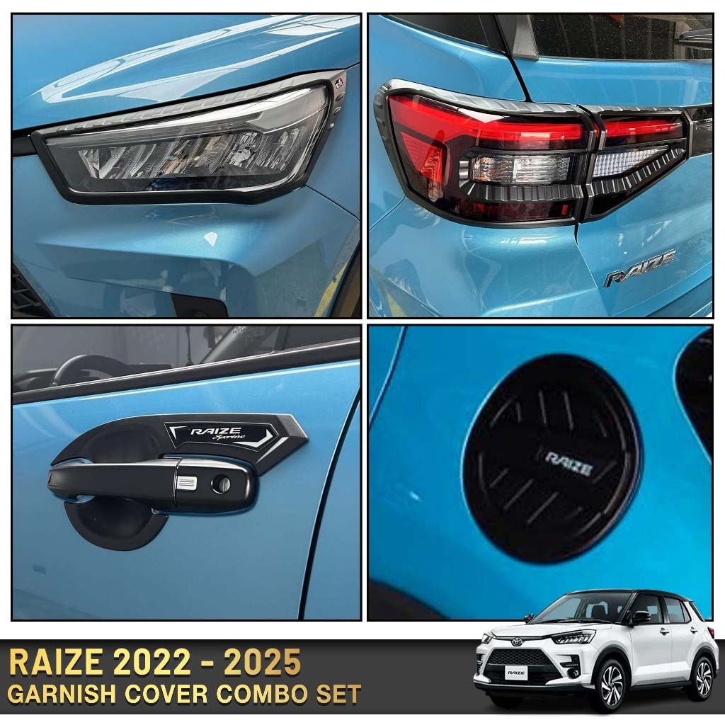 Matt Black Garnish Cover Combo Set Raize 2022 - 2025 KQD | Shopee ...