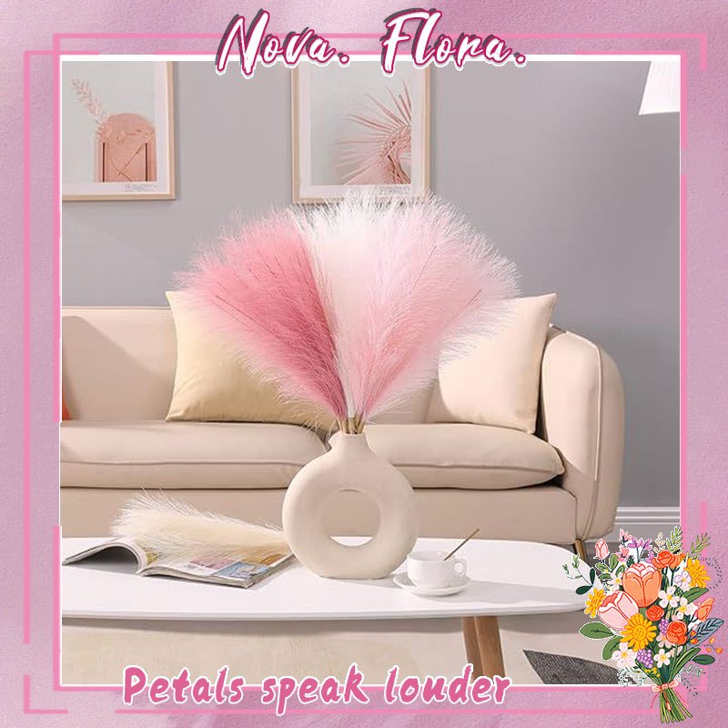 Bendable Pampas Grass Stems - Adjustable Fake Reeds for Floral Walls ...