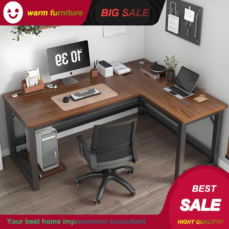 Warm furniture L-shaped corner table computer table desk writing table ...