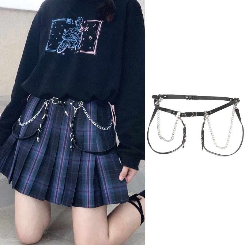 Belt fashion personality punk style JK waist chain strap Punk Choker ...