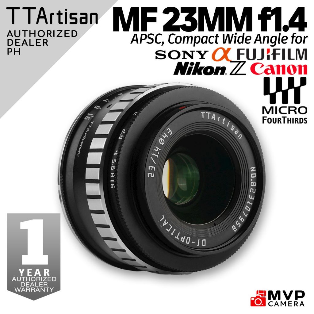 TTARTISAN 23mm f1.4 Compact Wide Angle Prime APSC Lens E-mount X-mount ...